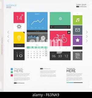 Scroll bar icons vector set. Computer scrollbars, sliders, web design elements for website ...