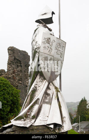 UK, Wales, Carmarthenshire, Llandovery, Castle, stainless steel ...