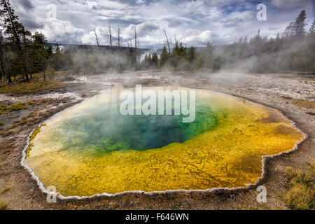 Morning glory pool, Old Faithful, Yellowstone National Park, Wyoming ...