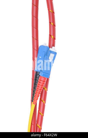 Fiber optic cables type sc isolated on white background Stock Photo - Alamy