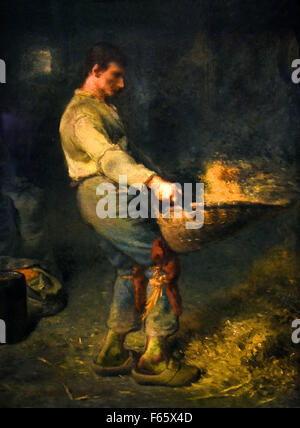 The Winnower by Jean-Francois Millet (1814-1875), oil on canvas, c ...
