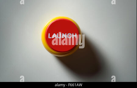 Concept picture of a red missile launch button,re nuclear deterrent ...