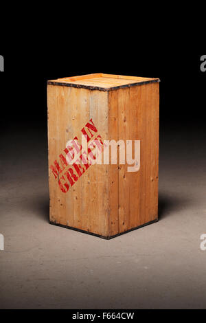 Old wooden crate with "Made in India" text Stock Photo - Alamy