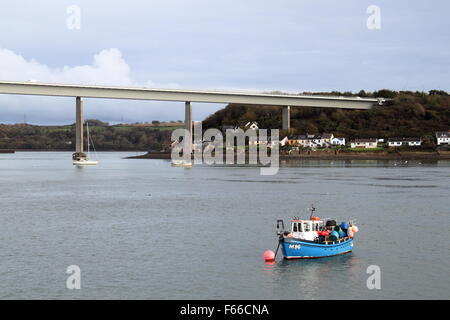 Cleddau Bridge, Neyland, Pembrokeshire, Dyfed, Wales, Great Britain ...