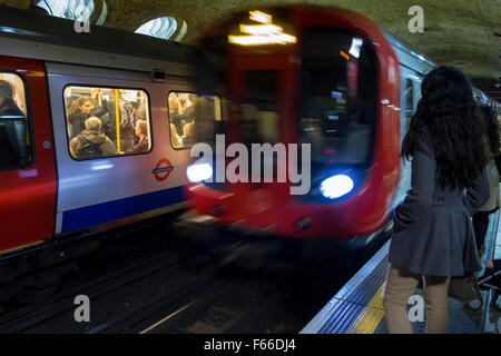 London Underground Train in Motion. Iconic Tube Station with Dynamic ...