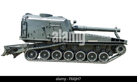 The M55 8-inch Self-Propelled Howitzer, a piece of military artillery ...