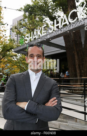 Shake Shack CEO Randy Garutti visits the trading floor after opening ...