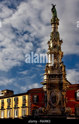 marble statue of obelisk immacolata in the centre of naples italy ...