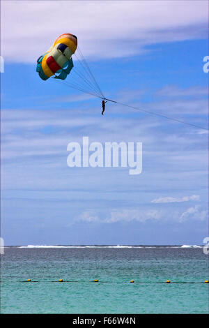 parachute mauritius belle mare water skiing in the indian ocean Stock ...