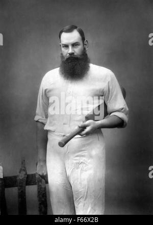 Cricket - W.G. Grace. A portrait of English cricketer William Gilbert ...