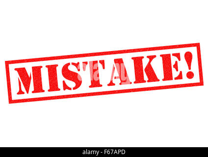 MISTAKE Rubber Stamp over a white background Stock Photo - Alamy