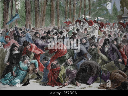 Irish nationalism. 19th century. Ireland. Scenes of the meeting of ...