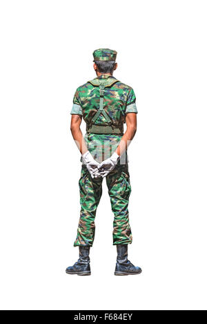 Soldier in parade rest position front view shoot Stock Photo - Alamy