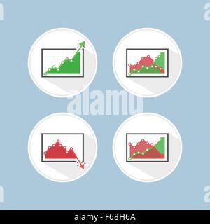Business Rise and Fall, Vector Cartoon Stick Figure Illustration Stock ...