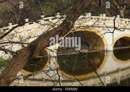 Chinese bridge. Qianshan National Park, Anshan, Liaoning Province ...