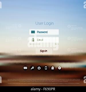 Login form page. with blurred background. Web site template, ui element Stock Vector Image & Art ...