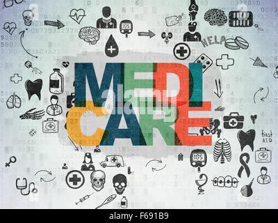 Health concept: Medicare on Digital background Stock Photo - Alamy