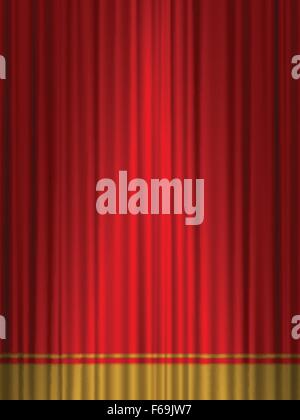 Close view of a red gold curtain. Vector illustration Stock Vector ...