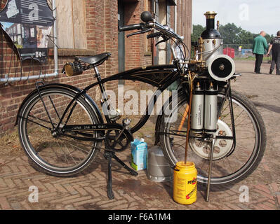 A propane-driven bicycle designed by John van de Riet, photographed ...