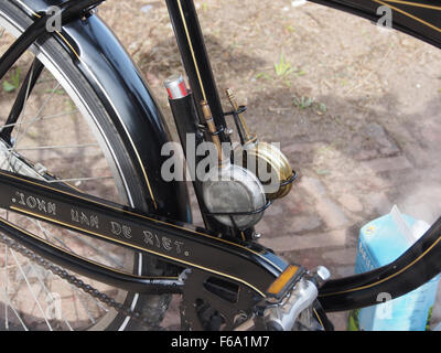 A propane-driven bicycle designed by John van de Riet, photographed ...