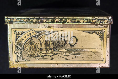 A vintage Superior cigar tin containing 50 cigars, reflecting early ...