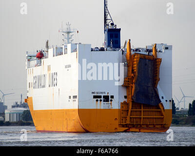 The Grande Scandinavia, a container ship with IMO number 9220615, is ...