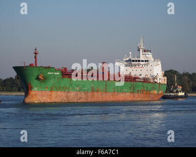 The Gulf Moon, a container ship and oil tanker, docked at the Port of ...