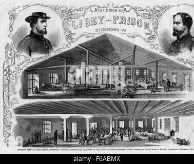 A historical view of Libey Prison in Richmond, Virginia, which served ...