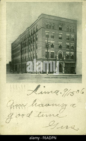 A postcard depicting Lima, Ohio, showcasing distinctively designed ...