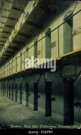 A historical photograph of Bankers' Row at the Ohio Penitentiary ...