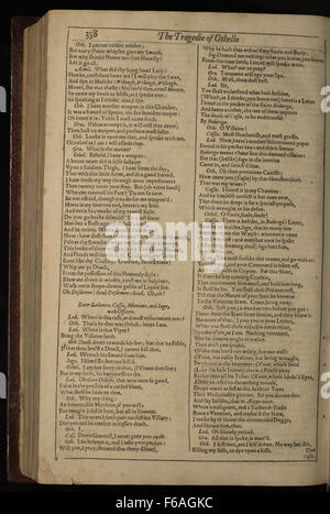 The First Folio edition of *The Tragedy of Othello, the Moor of Venice ...
