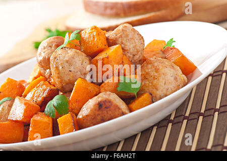 Pumpkin chicken meatballs Stock Photo - Alamy