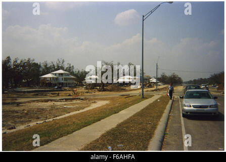 A photograph documenting the aftermath of Hurricane Katrina and Wilma ...