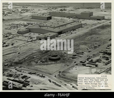 This image shows a fabrication area on April 21, 1969, featuring panel ...