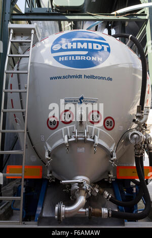 A bulk powder tanker belonging to the Schmidt company showing various ...