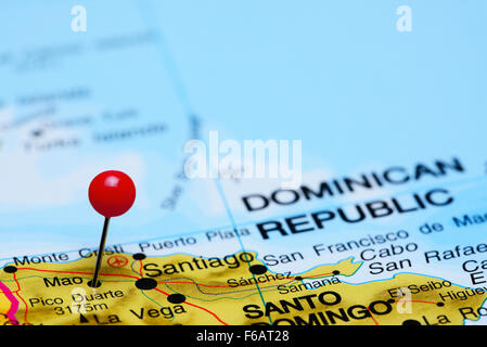 Mao pinned on a map of Dominican Republic Stock Photo - Alamy