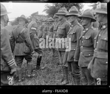 General Alexander John Godley reviewing troops in Belgium after the ...