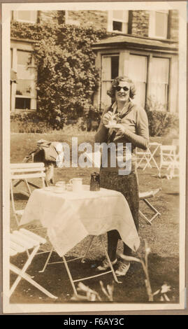 Casual portrait of relaxed 1940s woman, ca. 1945 Stock Photo - Alamy