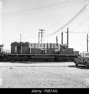 Diesel train in a switch yard Stock Photo - Alamy