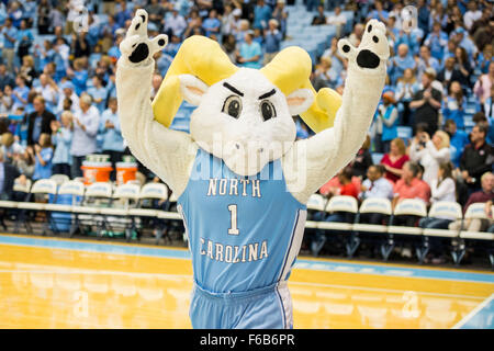 The UNC mascot during the NCAA Basketball game between the Fairfield ...