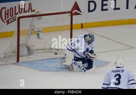 New York Rangers goalie Jonathan Quick works out during practice for ...