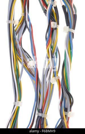 Bundles of computer cable isolated on white background Stock Photo - Alamy