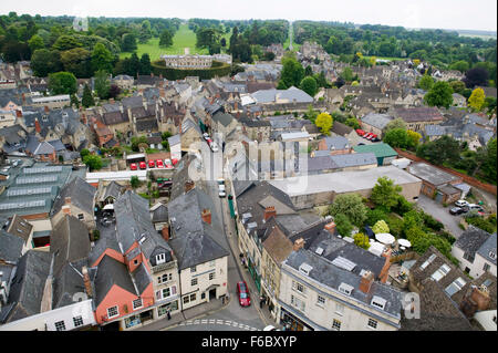 The Bathurst estate and house hidden behind a large hedge in the centre ...