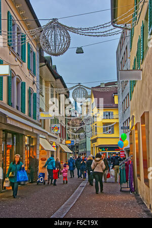 A shopping street in Lucerne Old Town Stock Photo - Alamy