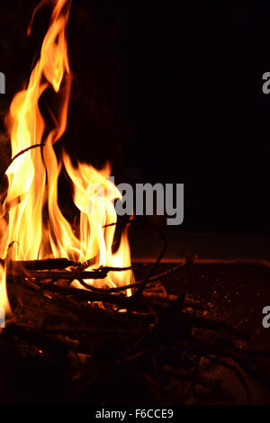 outdoor fire pit burning papers Stock Photo - Alamy
