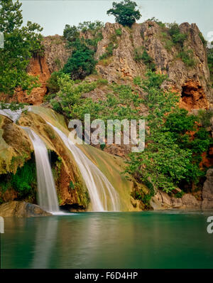 Waterfall in a forest, Turner Falls, Arbuckle Mountains, Oklahoma, USA ...