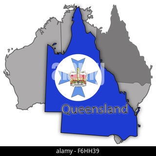 Map of Queensland Stock Photo - Alamy