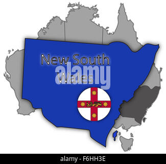 Australia map and flag isolated on white background Stock Photo - Alamy