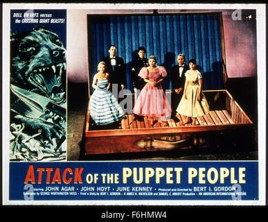 ATTACK OF THE PUPPET PEOPLE, John Agar, June Kenney, 1958 Stock Photo ...