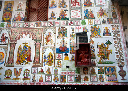 Hindu Goddess Durga wall painting in India Stock Photo - Alamy